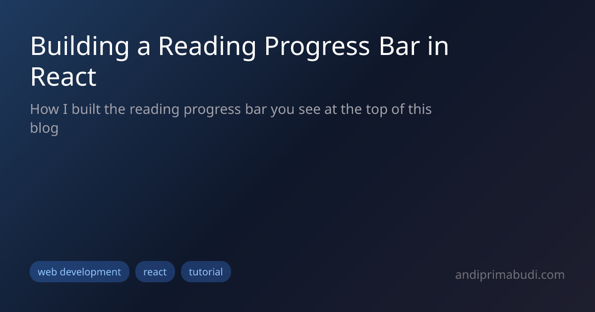 Building a Reading Progress Bar in React | Primabudi's Blog